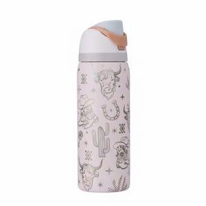 Engraved Owala Tumbler, Western Cowgirl Water Bottle, Highland Cow ...