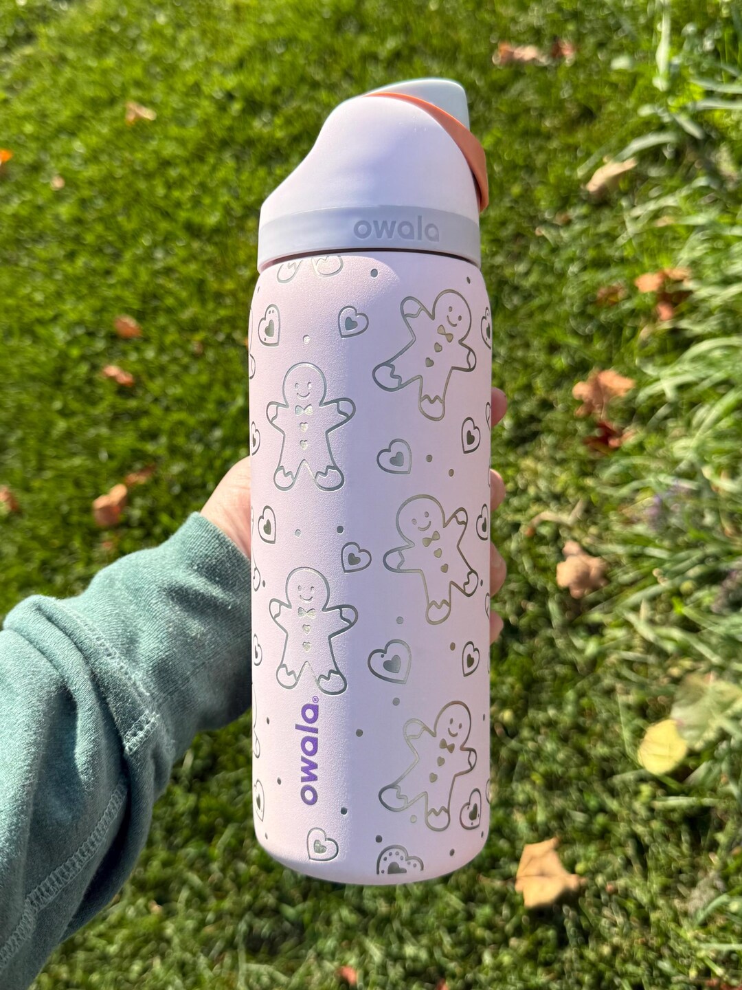 Pink Gingerbread Owala Freesip Water Bottle – Pastel Edition | Laser ...