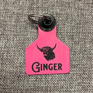 Cow Tag CUSTOM Keychain Small Cattle Tags Laser Engraved Permanent ...