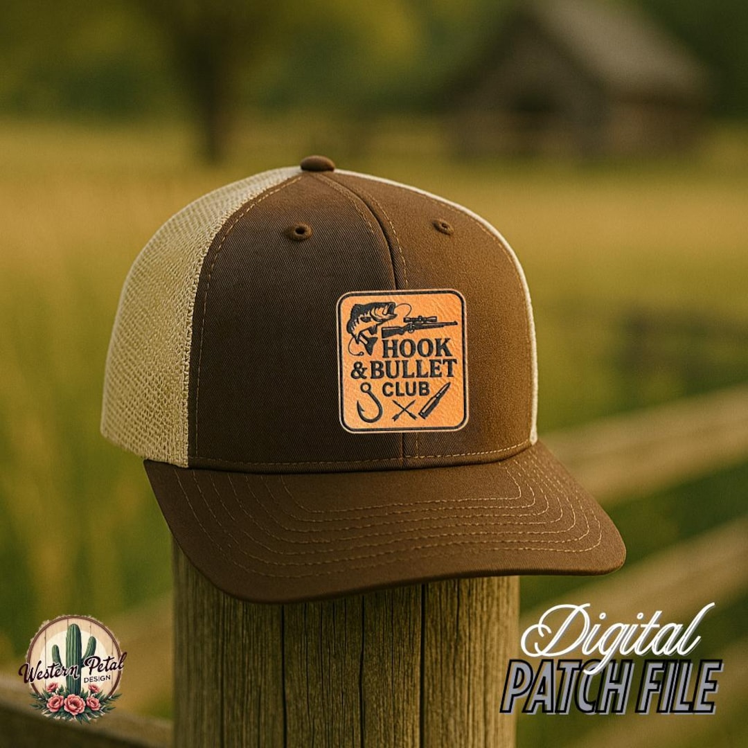 Hook & Bullet Club Hat Patch SVG- Funny Laser Engraving Design, Digital ...