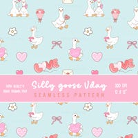 Cute Seamless Pattern With Goose and Feathers. JPG, PNG, and EPS ...