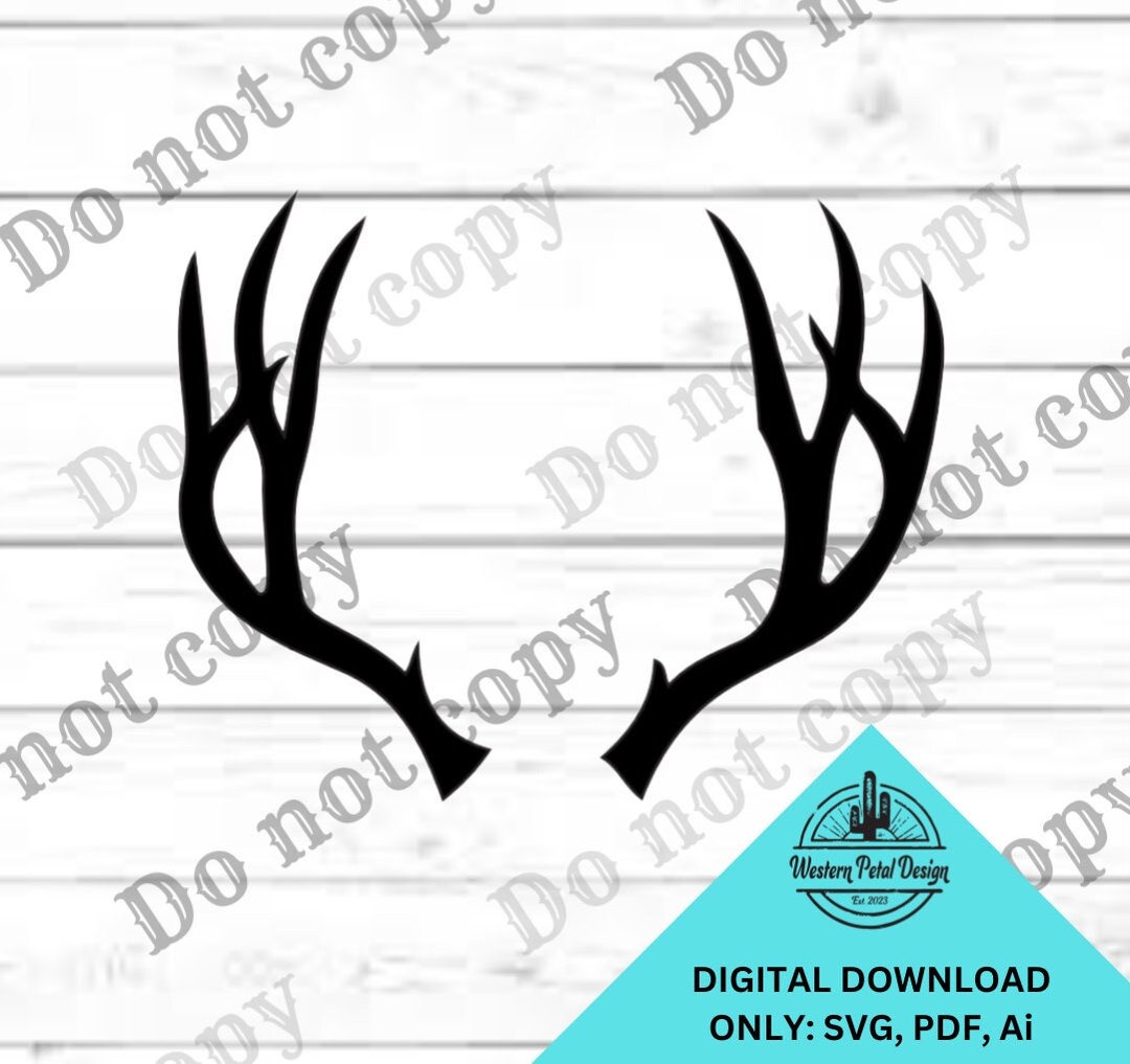 Mule Deer Antlers Vector SVG PDF AI | Laser Cut File & Clip Art for ...