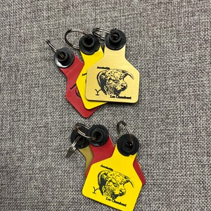 Cow Tag CUSTOM Keychain Small Cattle Tags Laser Engraved Permanent ...