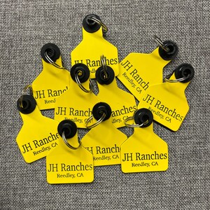 Cow Tag CUSTOM Keychain Small Cattle Tags Laser Engraved Permanent ...