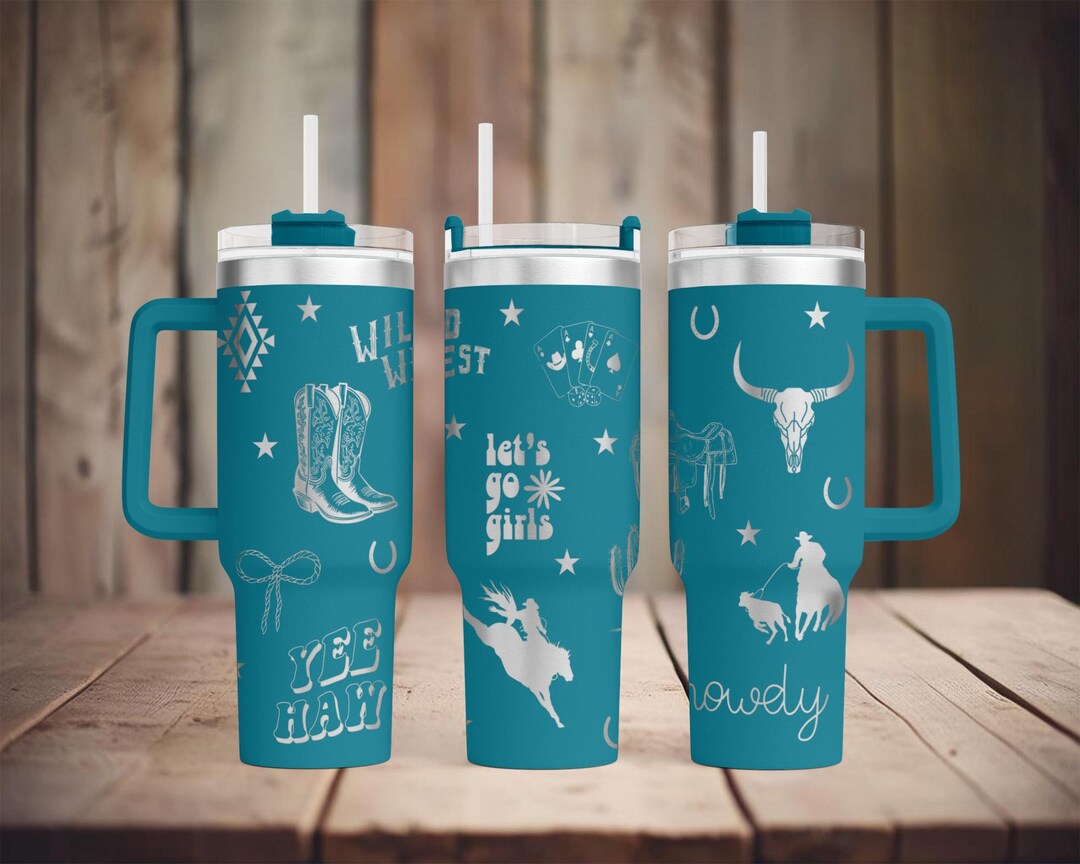 Laser Engraving Western Theme Full Wrap SVG for 40 Oz Dupe Tumbler ...