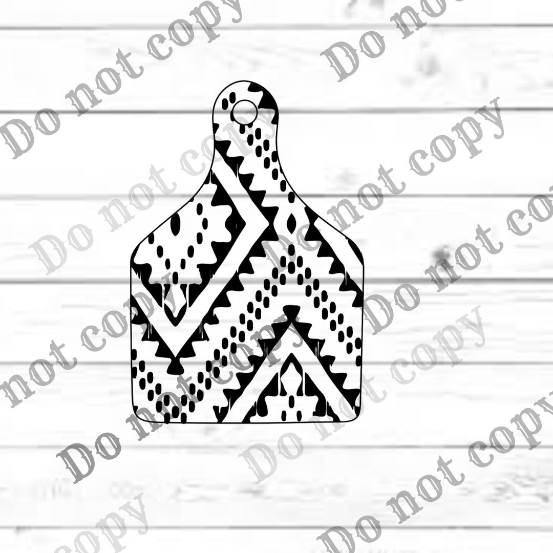 Aztec Dot Cow Tag Digital File | Livestock Tag Clipart SVG PDF AI ...