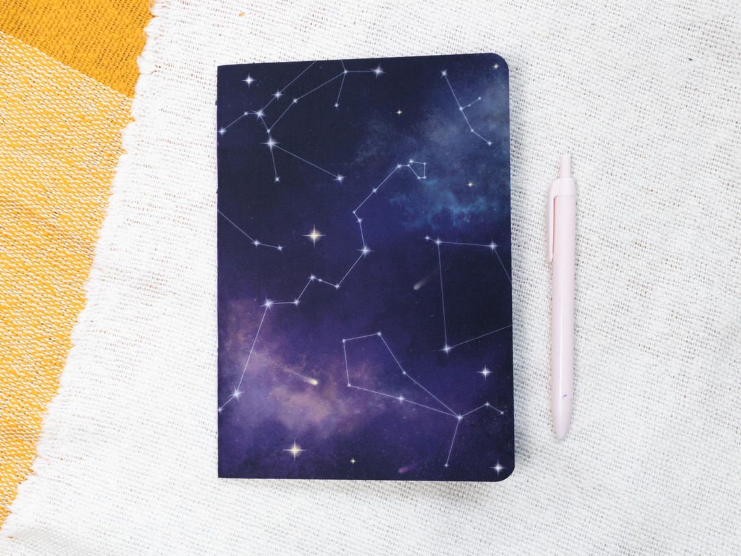 A5 Handmade Notebook With Cosmic Design | Soft Cover Journal | Dot Grid ...