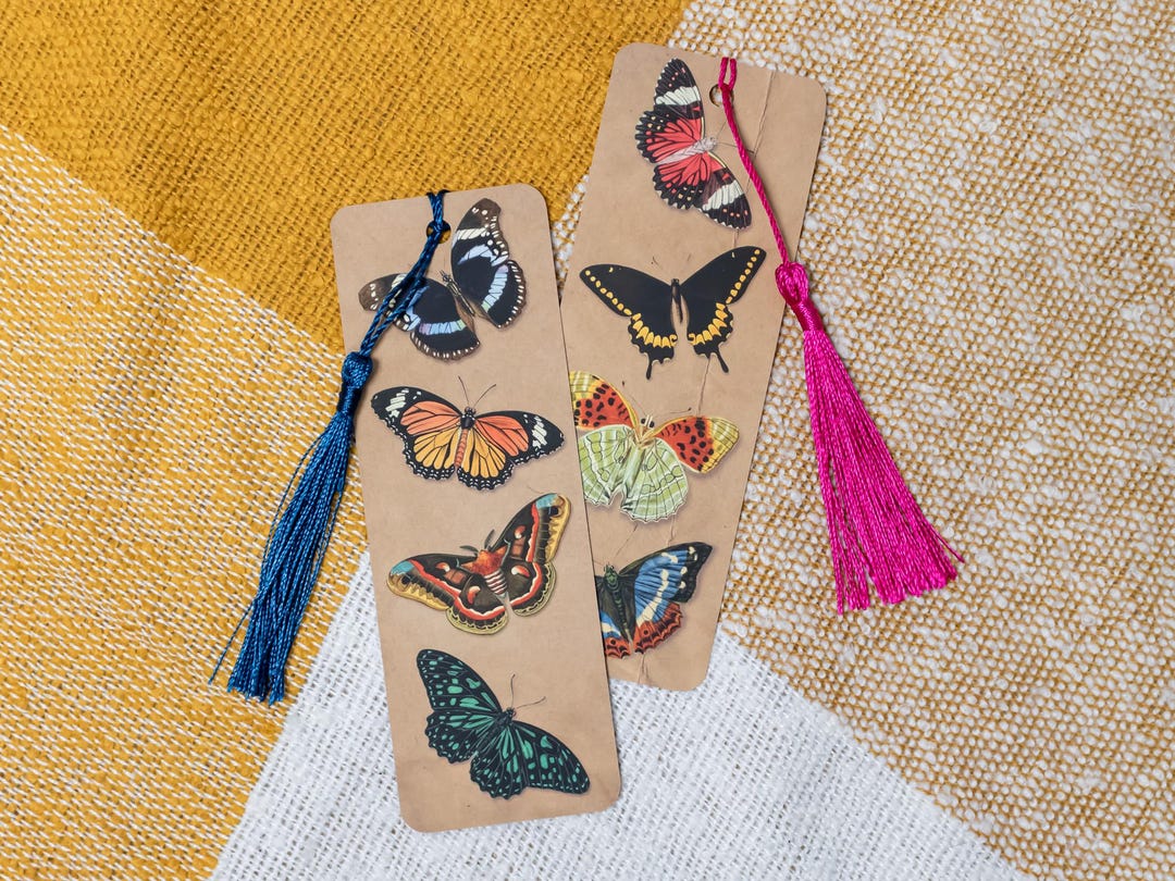 Vintage Butterfly Illustration Bookmark With Tassel - Etsy