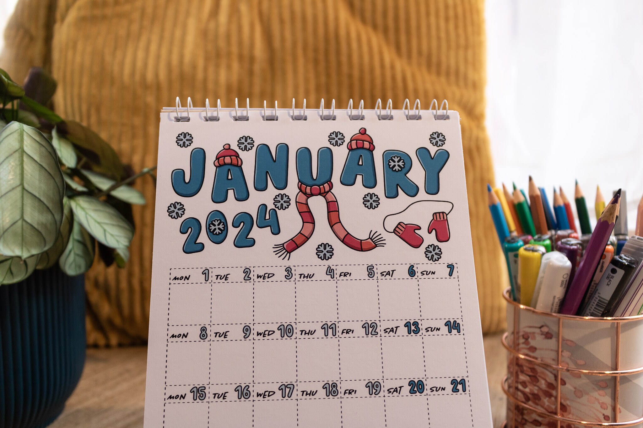 2024 Desk Calendar with Journal Prompts sold by Cure Real-Life | SKU ...