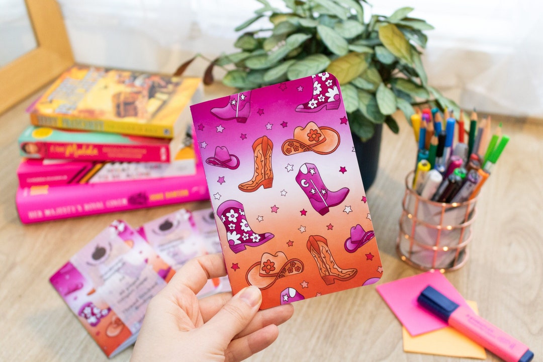 A6 Handmade Notebook With Cowgirl Pattern | Soft Cover Mini Journal ...
