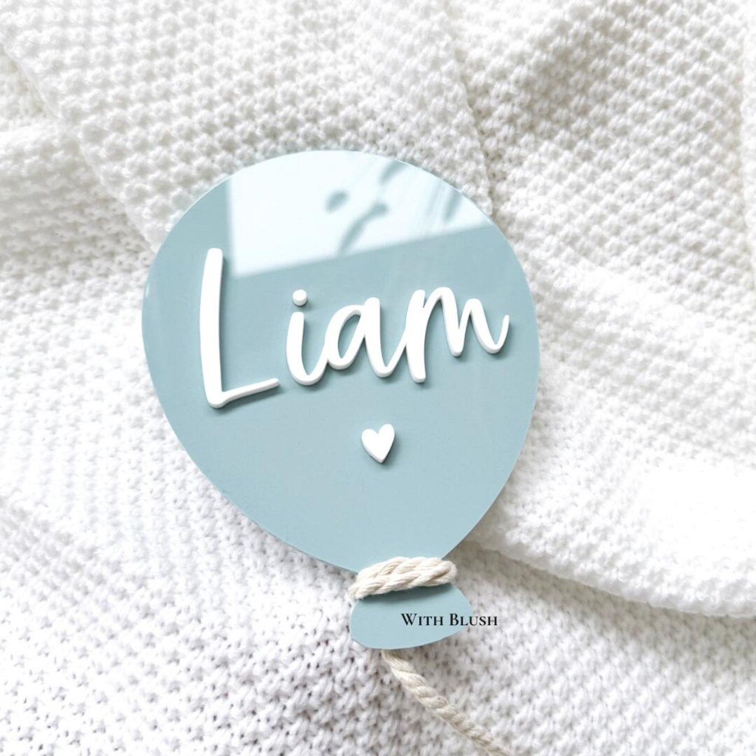 Luxury Birth Sign Balloon With Name & Heart Birth Announcement ...