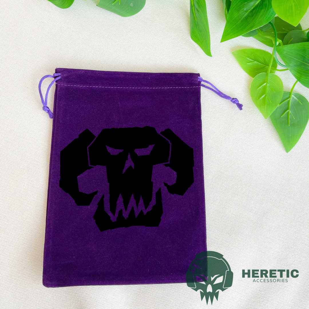 Ork With Horns Tabletop Game Velvet Dice Bag - Etsy