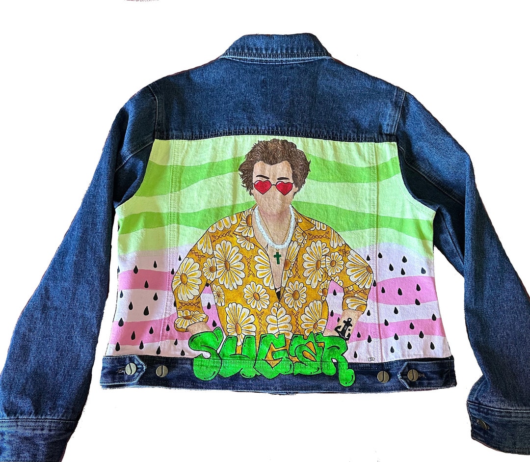 Hand Painted Harry Styles Watermelon Sugar Denim Jacket - Etsy