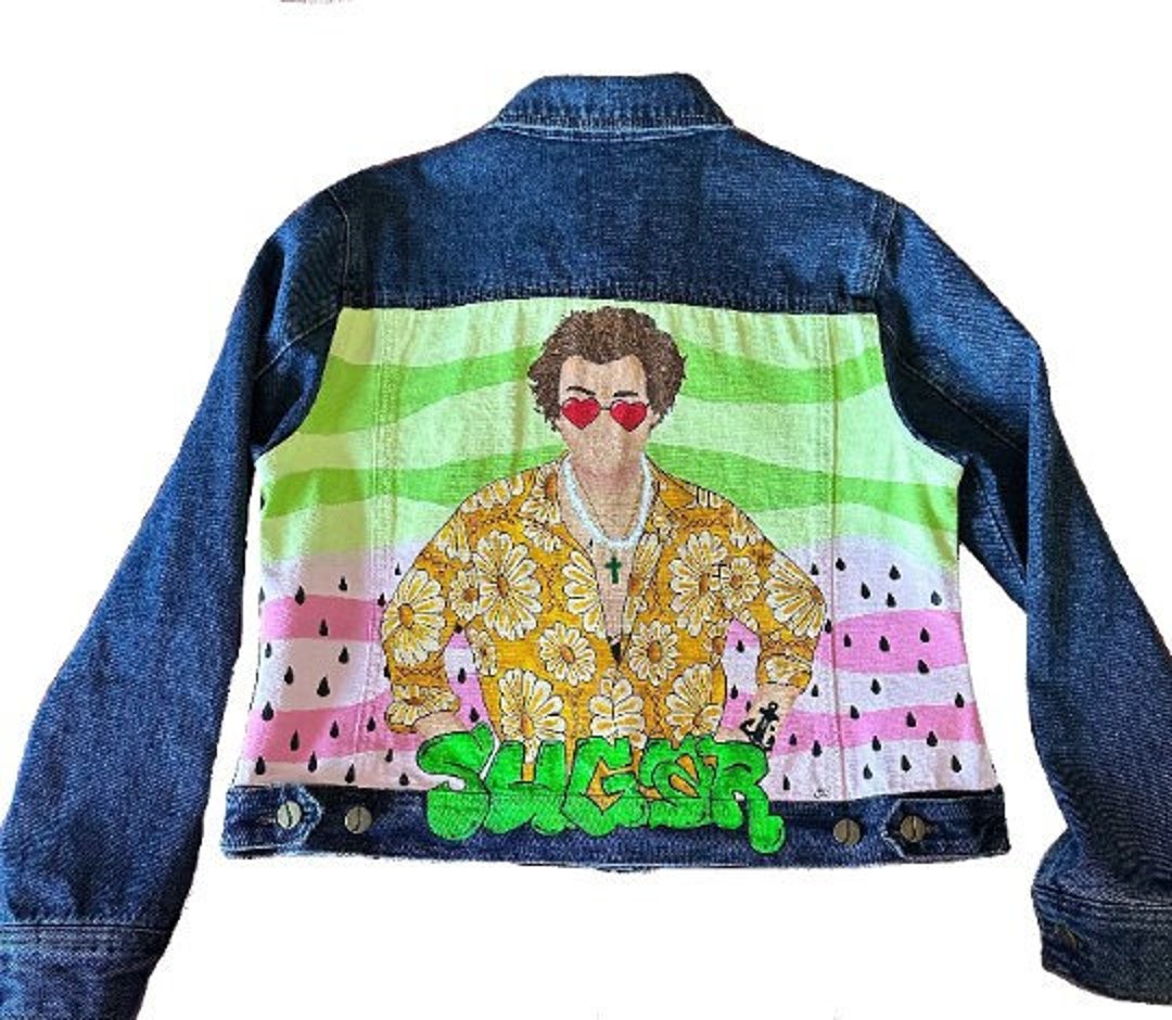 Hand Painted Denim Jacket, Pop Star - Etsy