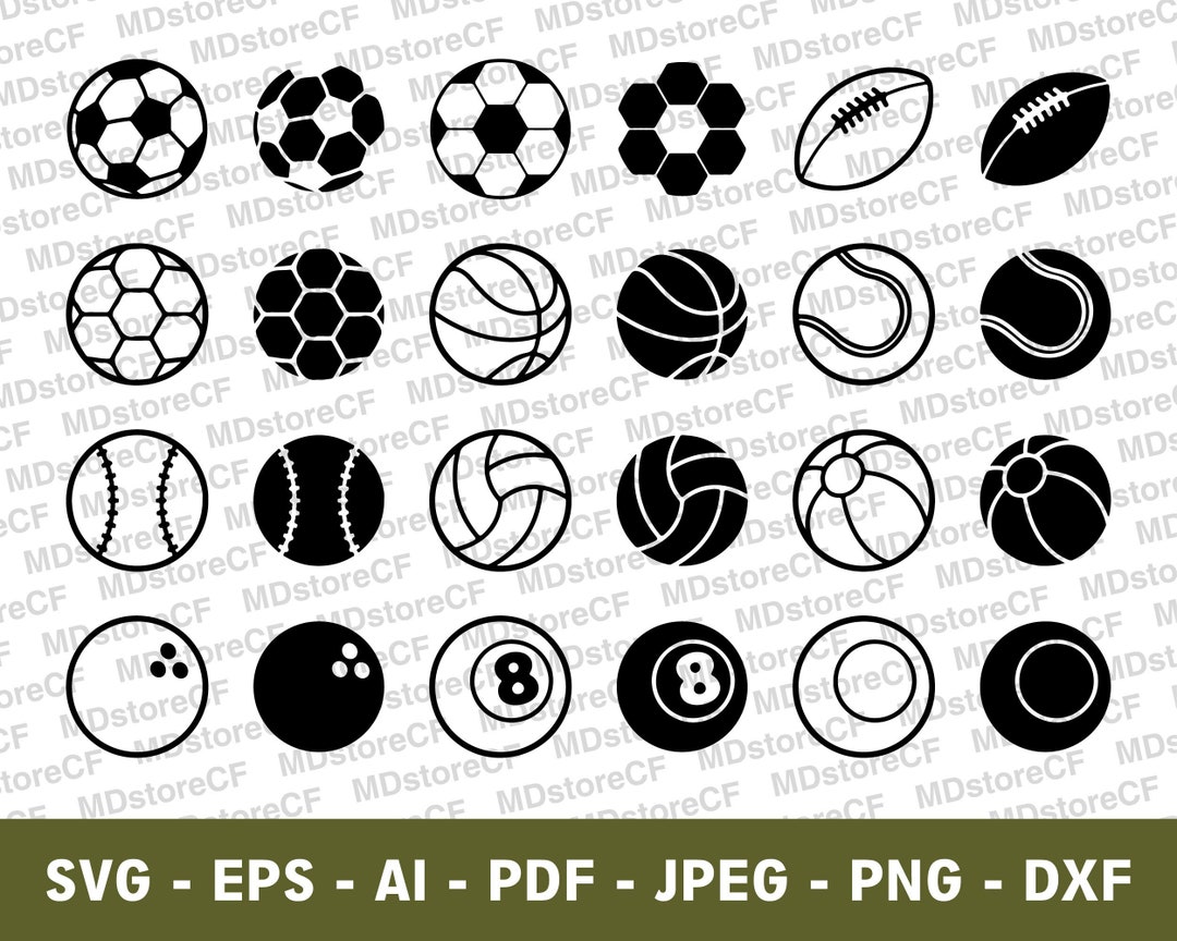 Sports Balls Svg Baseball Svg Football Svg Basketball Svg - Etsy