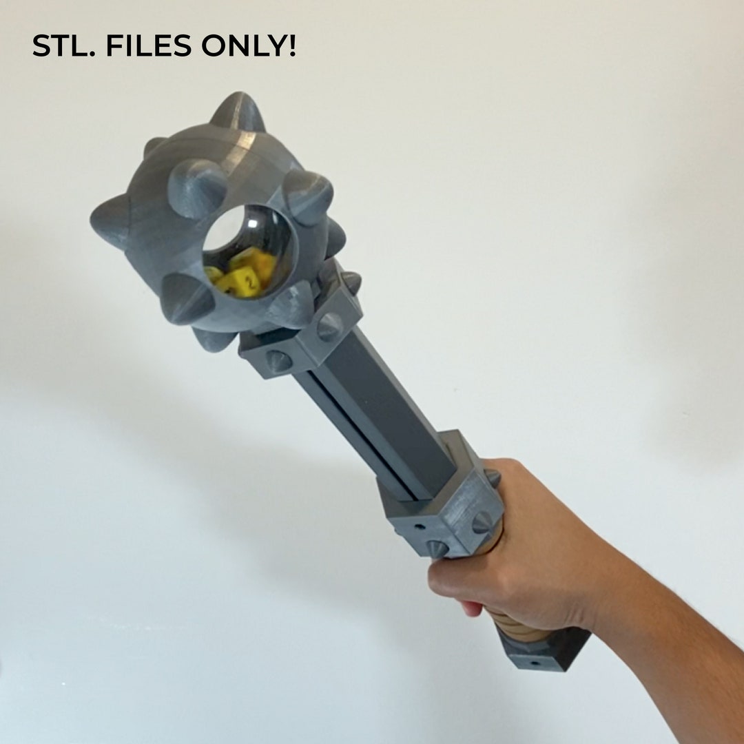 Dice Morning Star / Flail - 3D Printed Dice Roller for TTRPG and LARP ...