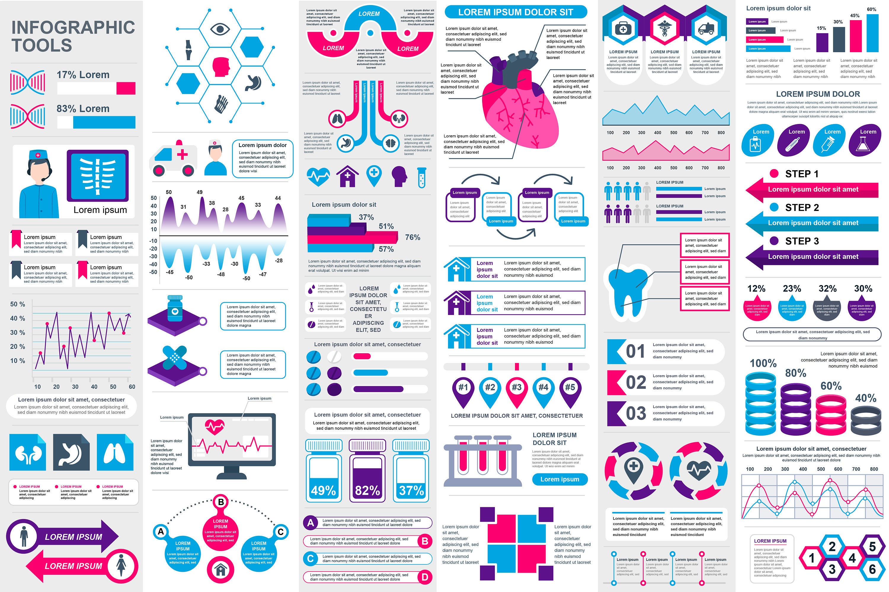 Medical Infographic Elements Data Visualization Vector Design Editable ...