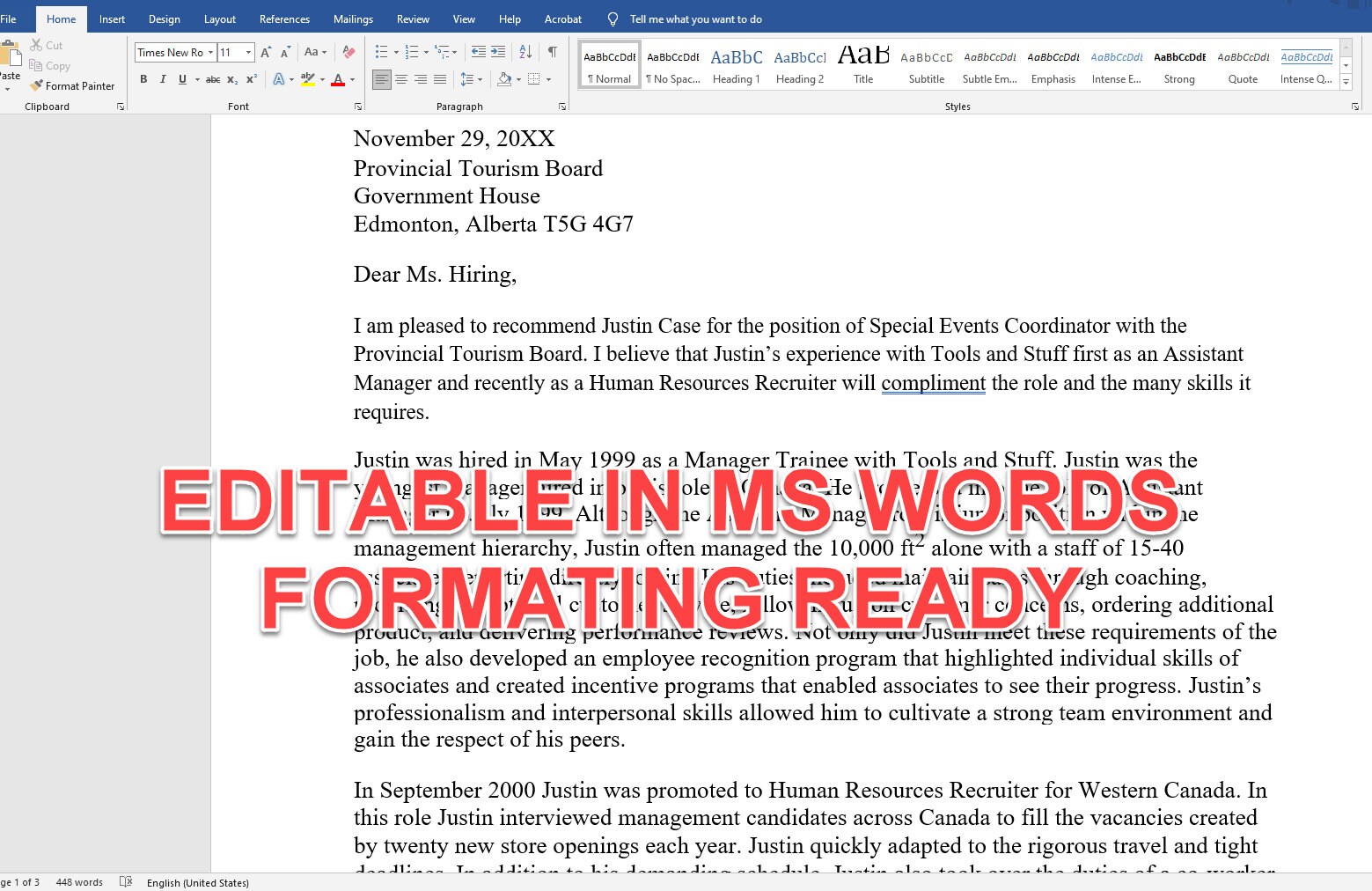50 Recommendation Letter Template for Employee | MS Word Editable ...
