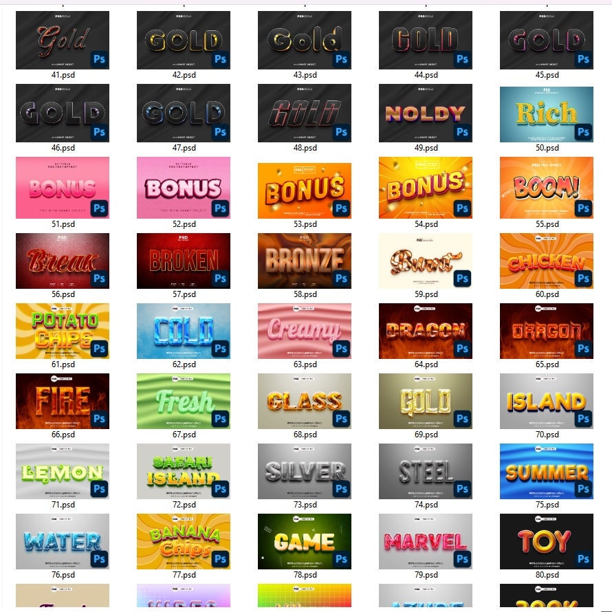 500+ 3D Text Effects Templates Photoshop Editable File PSD - Etsy