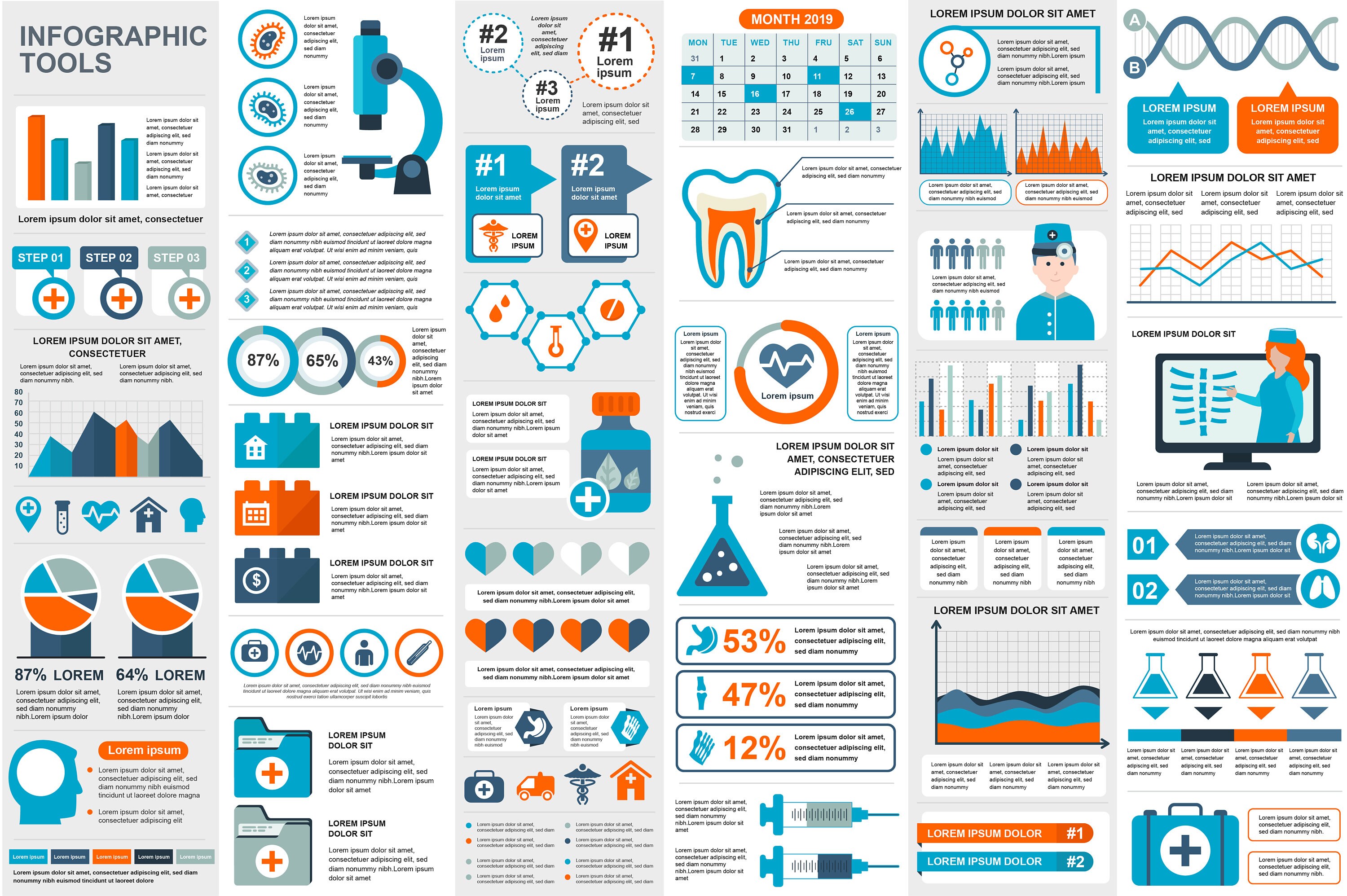 Medical Infographic Elements Data Visualization Vector Design Editable ...
