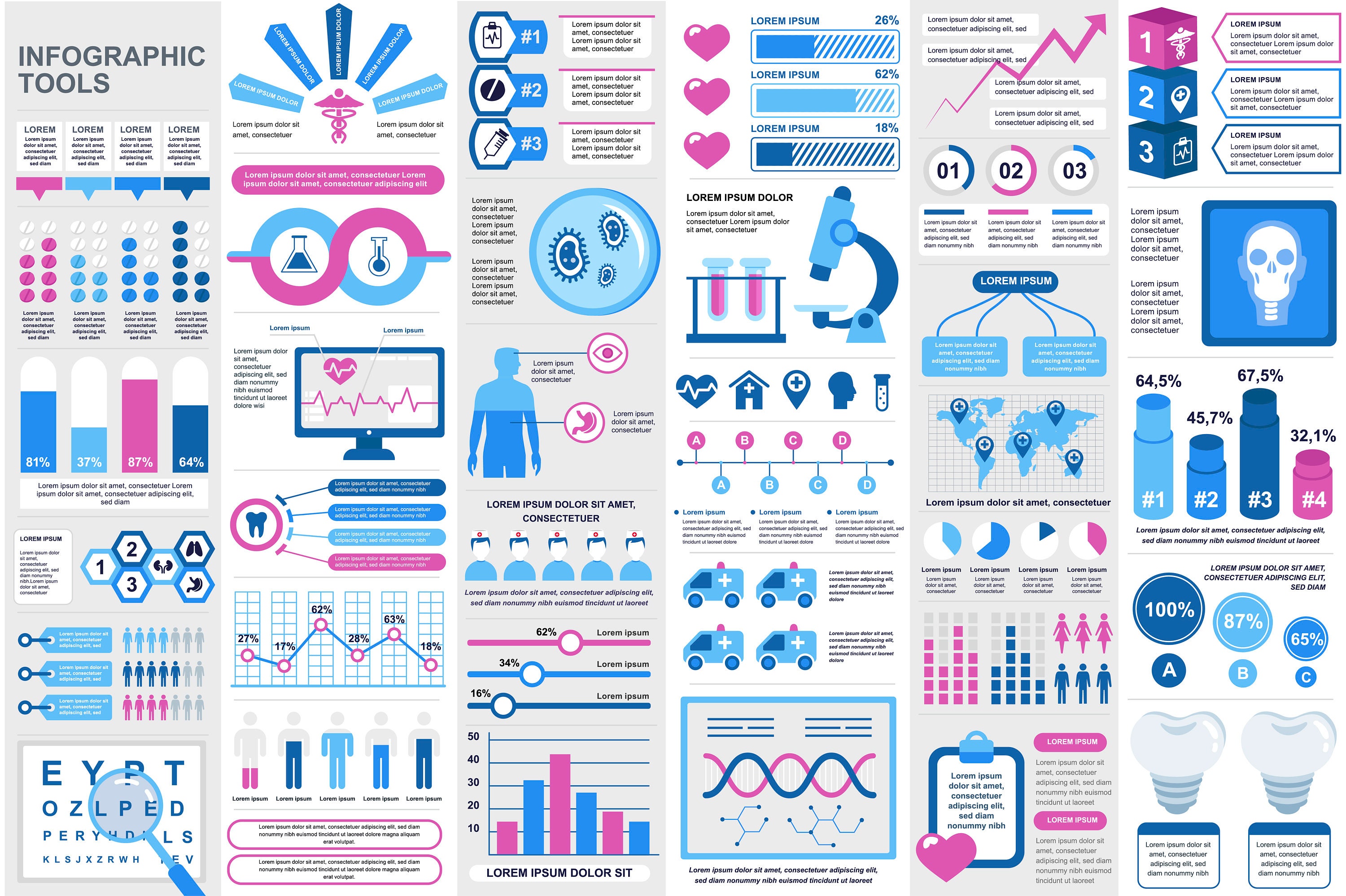 Medical Infographic Elements Data Visualization Vector Design Editable ...