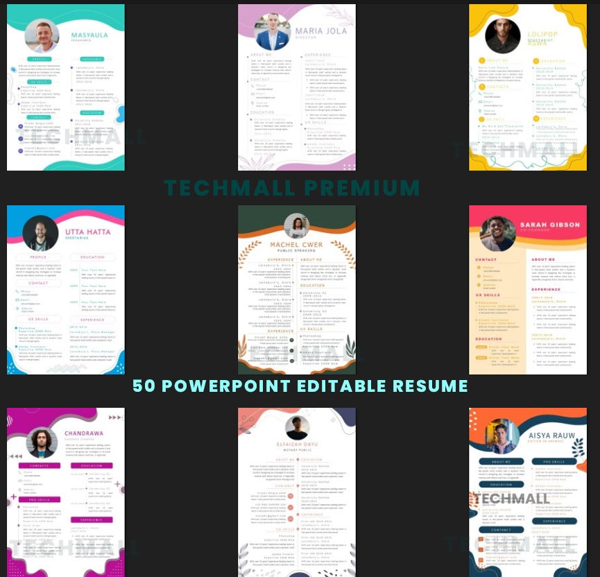 50 Attractive One Page Resume Template Powerpoint Fully Editable in ...