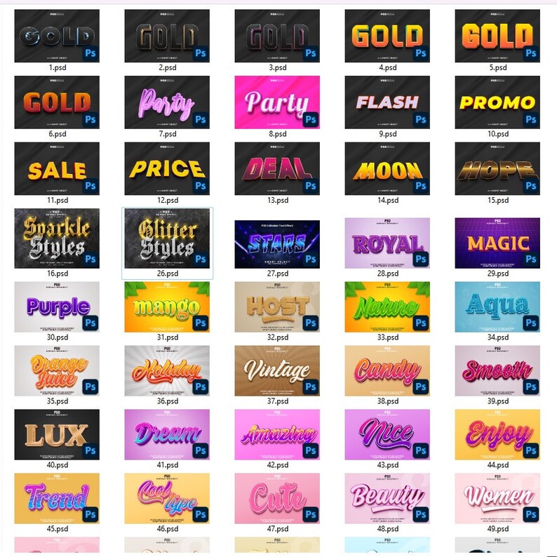 500+ 3D Text Effects Templates Photoshop Editable File PSD - Etsy