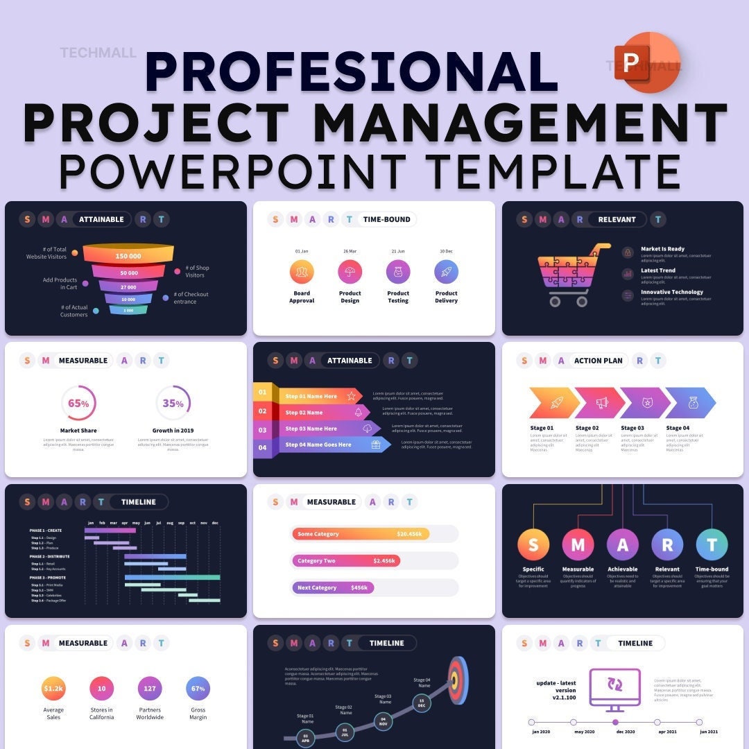 Project Management Powerpoint Presentation Template - Etsy