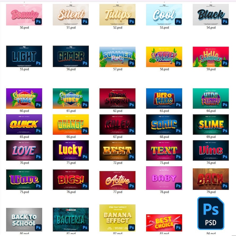 500+ 3D Text Effects Templates Photoshop Editable File PSD - Etsy