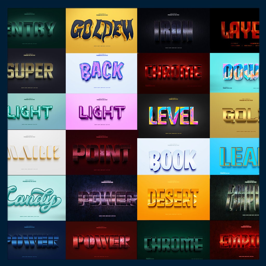 1000 Set Adobe Photoshop Text Effects Bundle Title Poster PSD Font ...