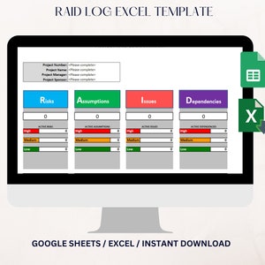 Raid Log Excel Template, Spreadsheet Tasks Management & Accountability ...