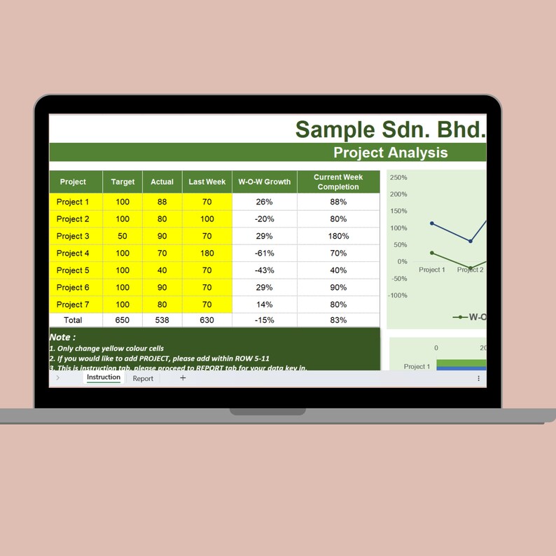 Project Analysis Dashboard Template, Excel Dashboard, Task Tracker ...