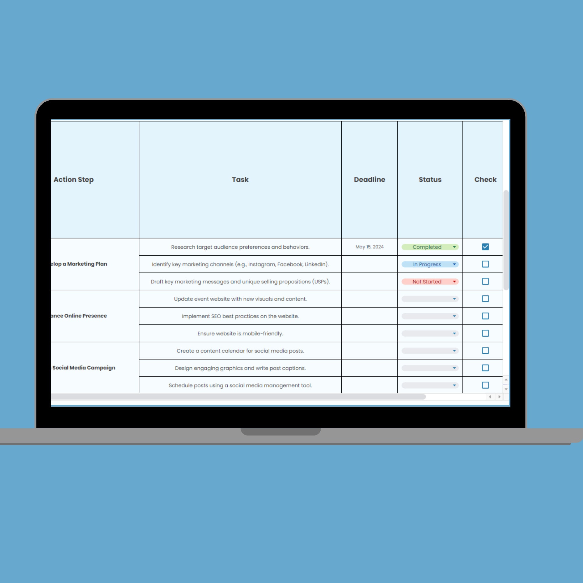 Smart Goals Example Template Productivity & Self Development Business ...