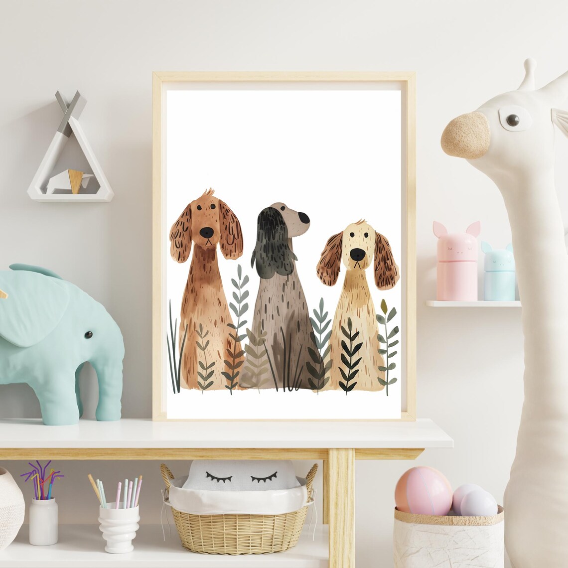 Whimsical Dogs Digital Art Print |nursery Printable | Quirky Dogs ...
