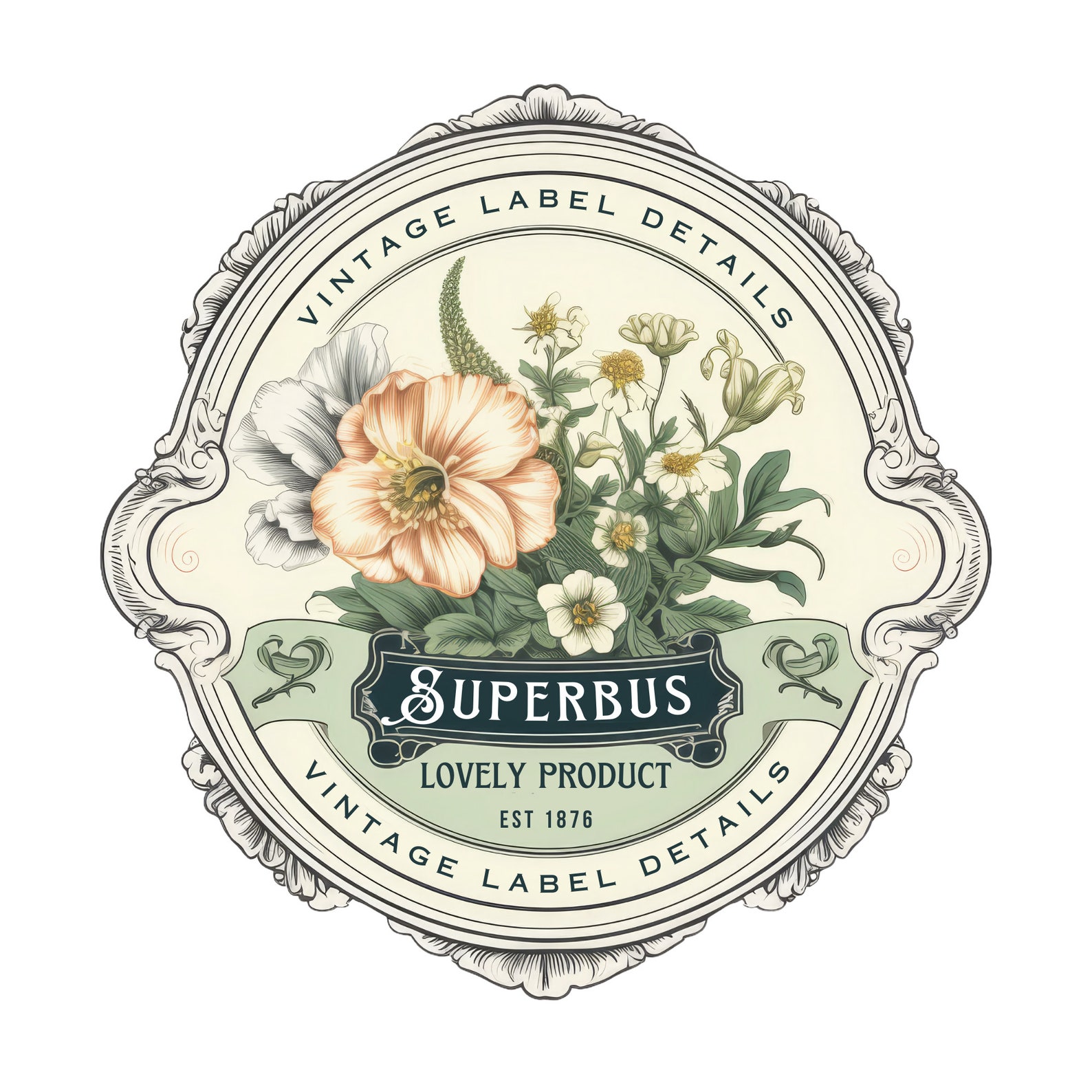 Canva Editable Vintage Label Logos, Floral Logo, Printable, Instant ...