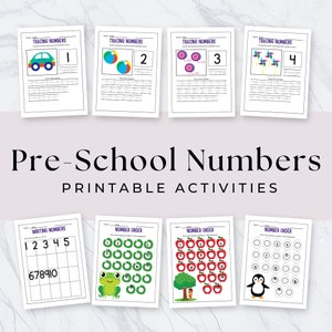 Pre-school Printable Numbers Workbook, Kindergarten Numbers Activities ...
