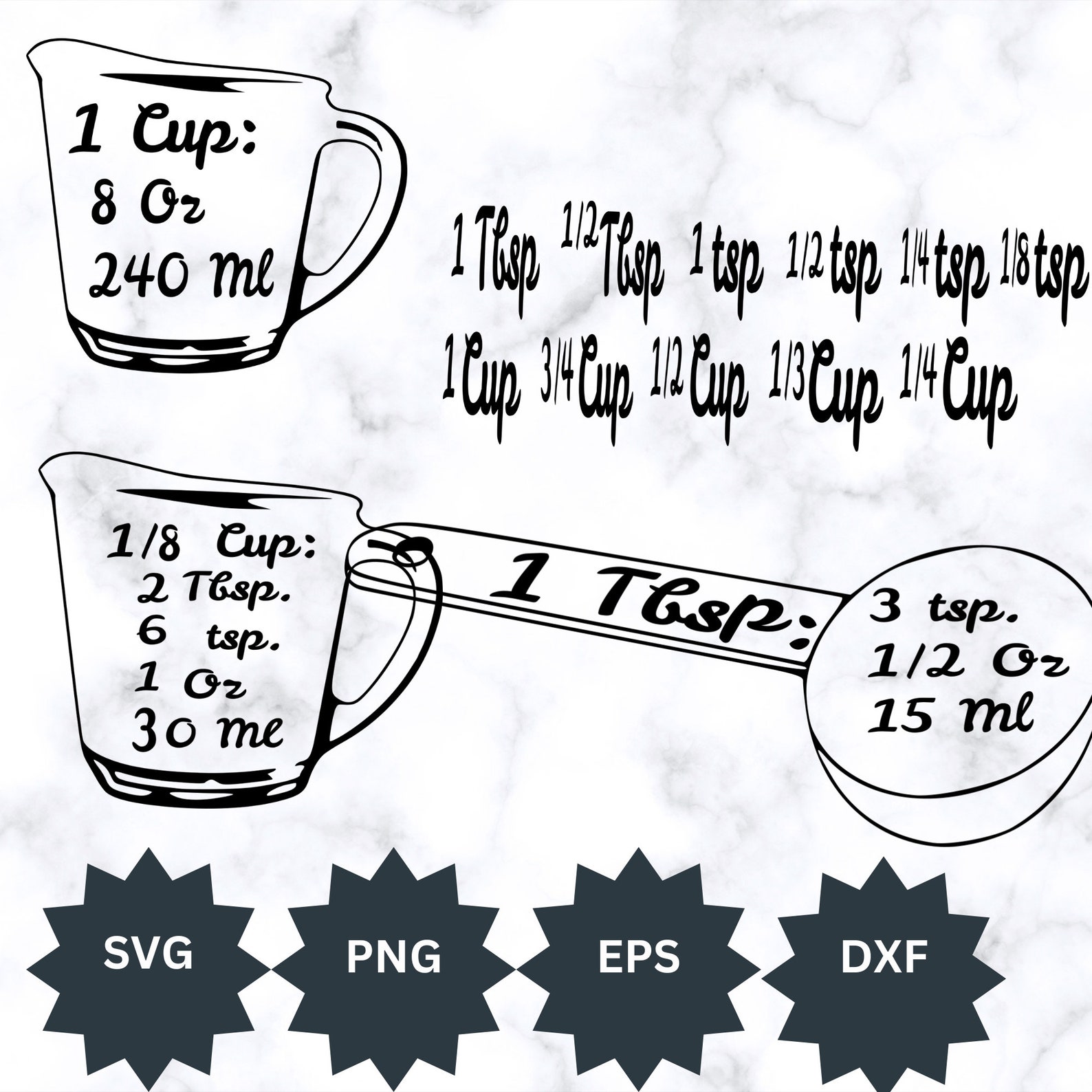 Kitchen Measurement Conversion Chart SVG, Kitchen Decor, Kitchen Sign ...