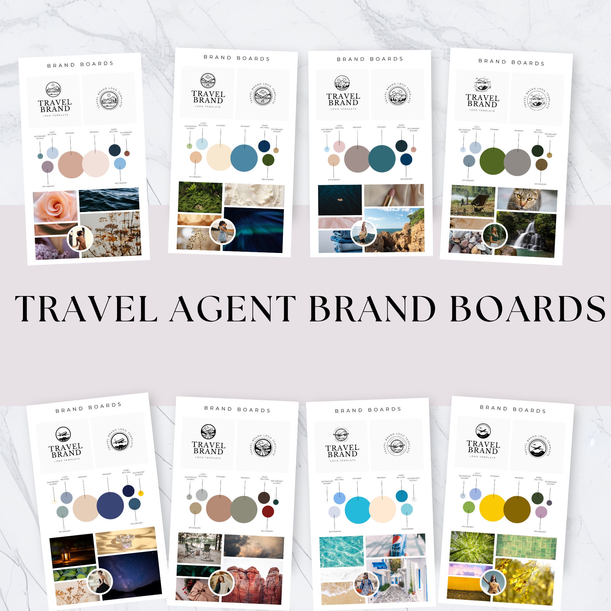 Travel Agent Canva Template Branding Boards Travel Business Logo's ...