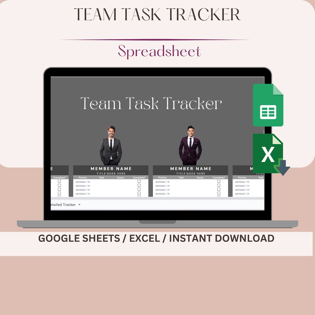 Team Task Tracker Google Spreadsheet, Excel Spreadsheet, Project ...