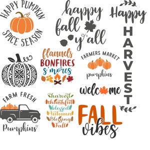 Fall SVG Bundle, Autumn PNG, Fall Designs, Clipart for Fall Crafts ...