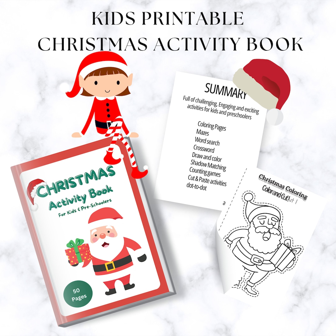 Kids Printable Christmas Activity Book, Instant Download, Childrens ...