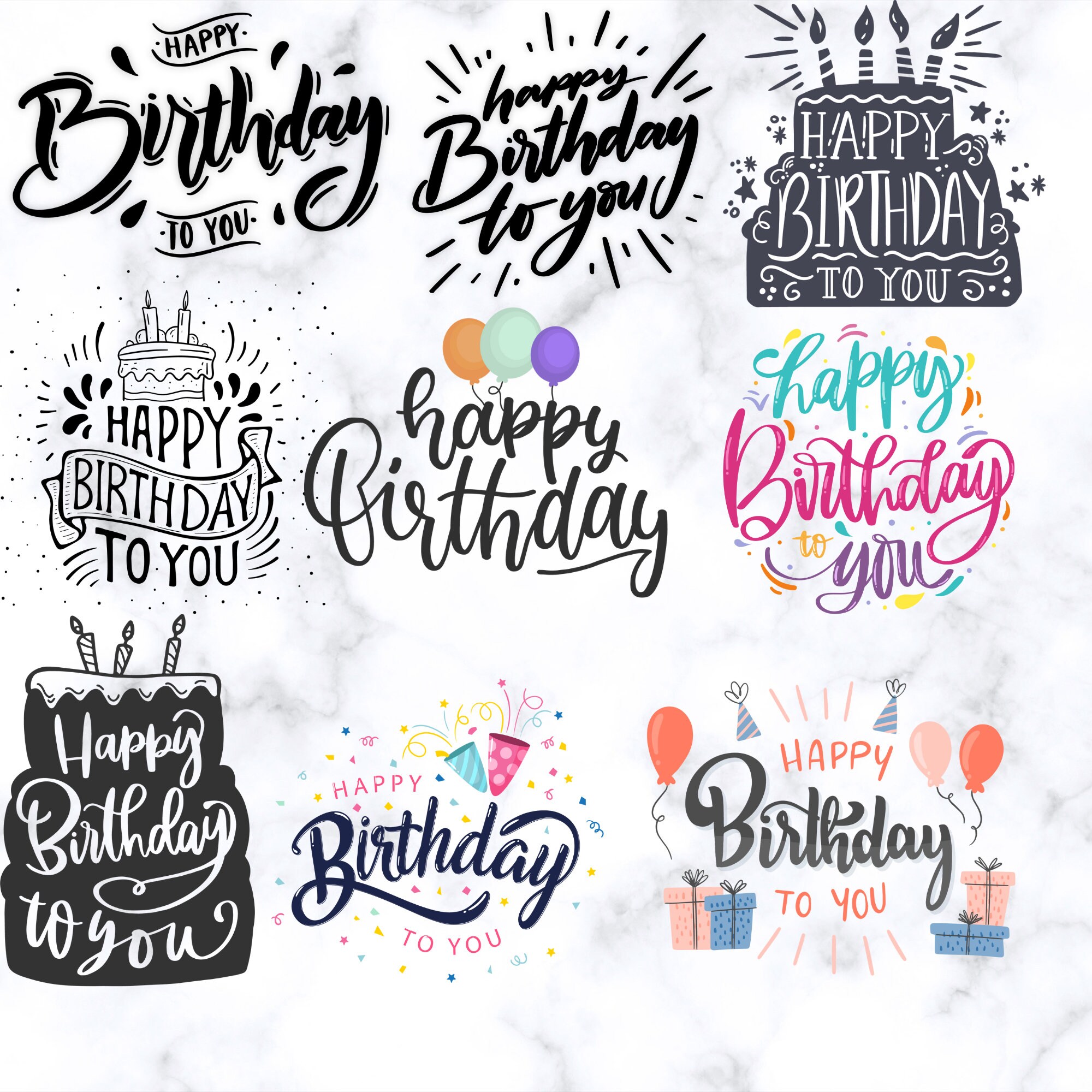 Happy Birthday SVG Bundle, Birthday PNG, Cricut Files, Birthday Gift ...