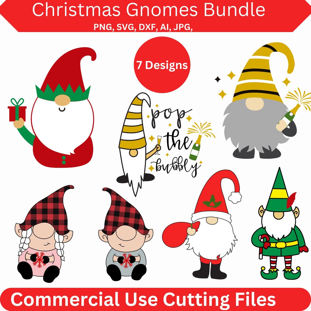 Christmas Gnomes SVG Bundle, Commercial Use, Instant Digital Download ...