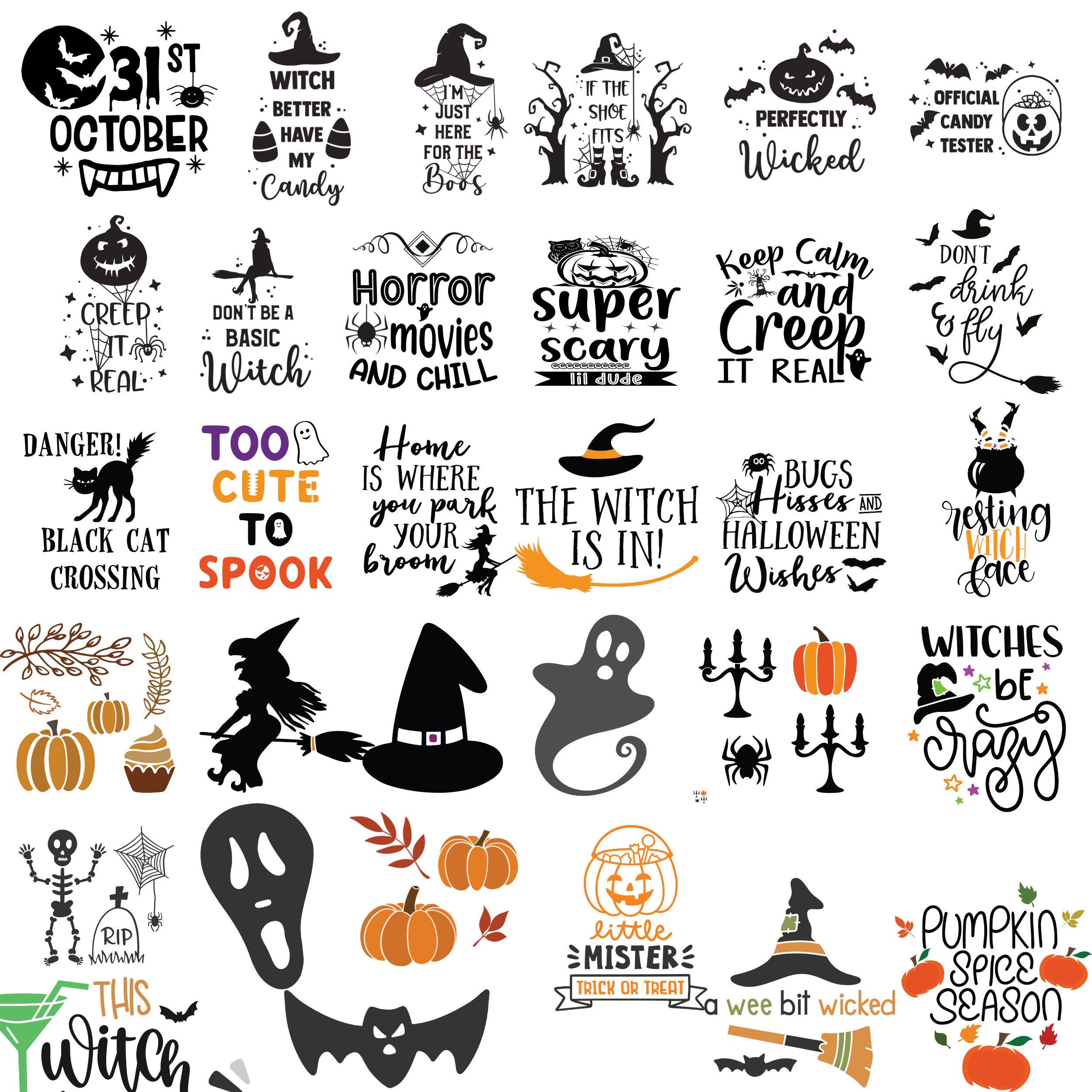 Halloween Svg Bundle, Cut Files Cricut | Digital Download | Spooky Svg ...