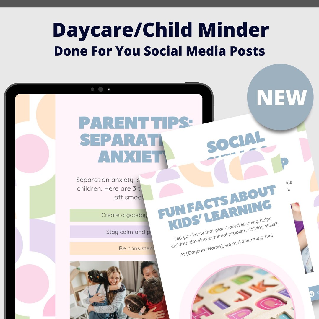 Daycare Child Minder Social Media Posts Canva Templates, Kids Instagram ...