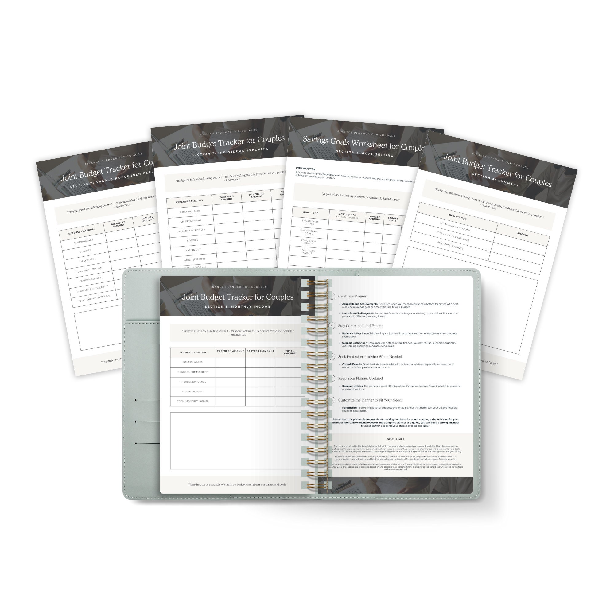 Couples Finance Planner, Canva Template, Instant Digital Download ...