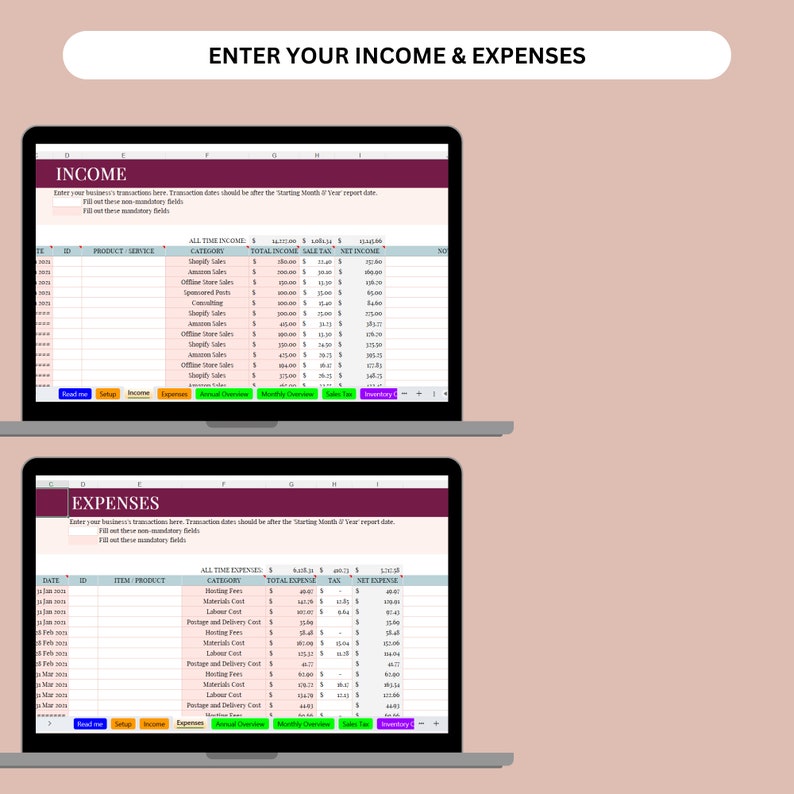 Super Simple Small Business Bookkeeping Spreadsheet Template - Etsy