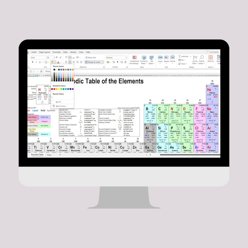 Periodic Table of the Elements Excel Worksheet Printable Periodic Table ...
