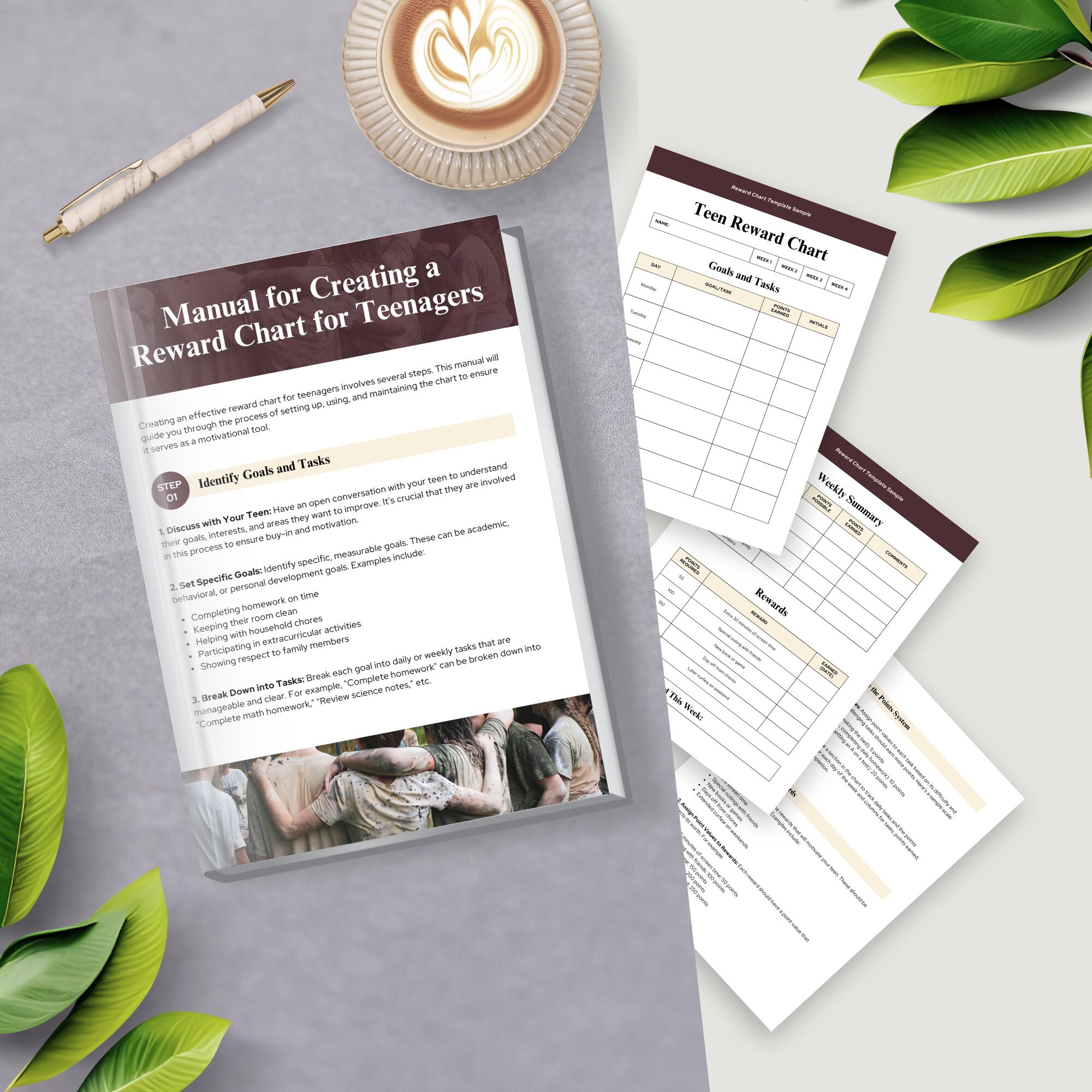 Editable Teen Reward Chart Canva Template, Chore Checklist, How to ...