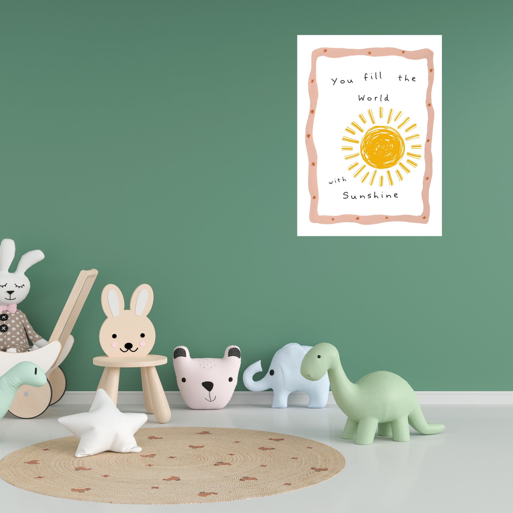 Sun Nursery Poster, Playroom Sun Wall Art, Sun Affirmation Digital ...